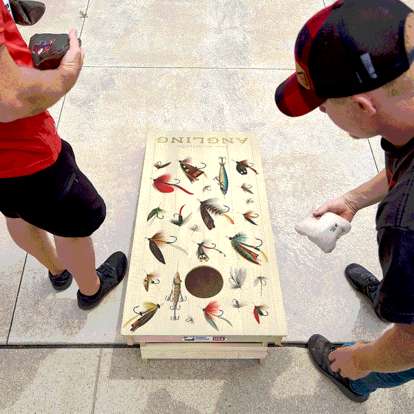 Airstream Classic Stripes Beige Star Cornhole Boards