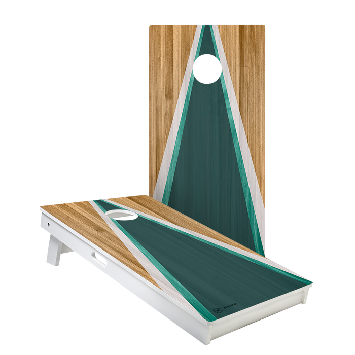 Teak & Teal Triangle Versatex All-Weather Cornhole Boards