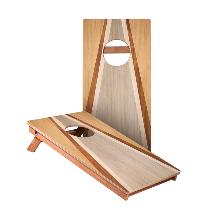 Natural & Gray Wood Triangle Backyard 1200 Cornhole Boards